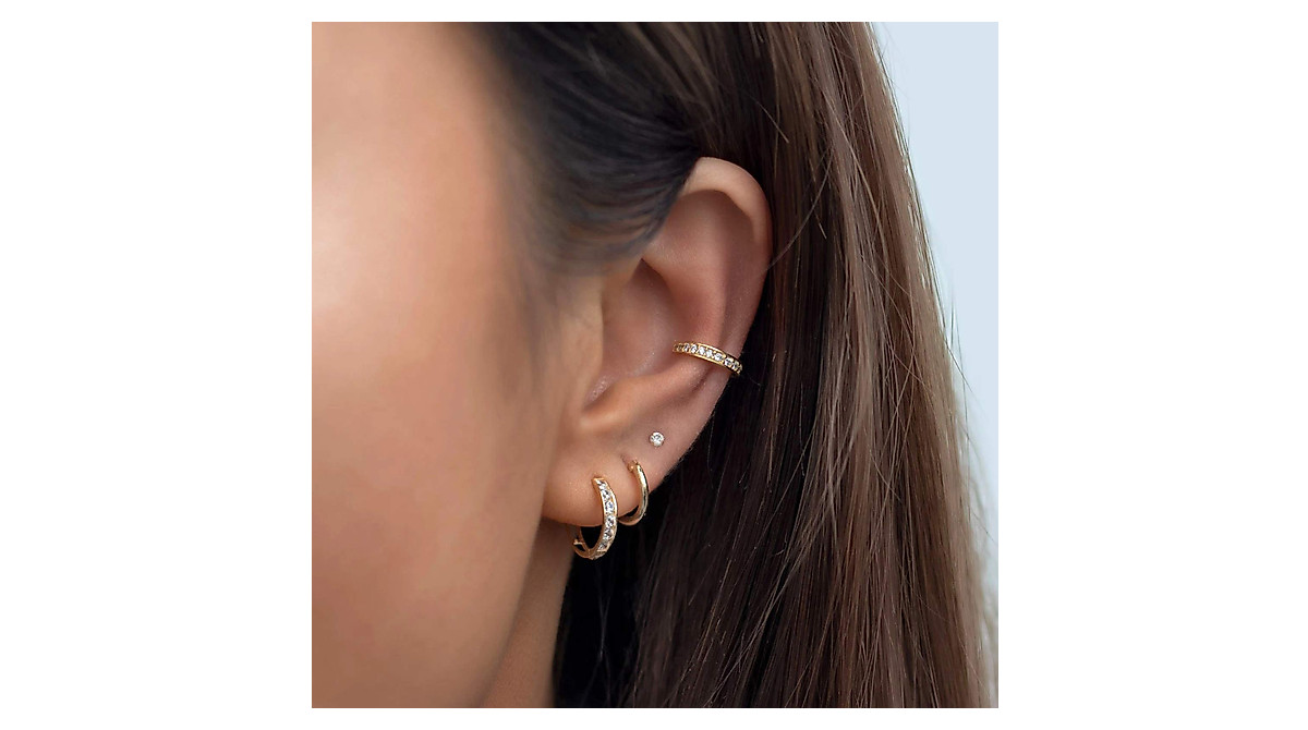 Trendy 14K Gold Earring Sets for Multiple Piercings