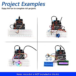 Freenove Ultimate Starter Kit for BBC Micro:bit (Not Included, Work with V1 & V2), 316-Page Detailed Tutorial, 224 Items, 44 Projects, Blocks and Python Code