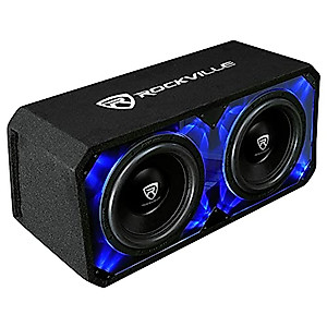 Rockville DV12K6D2 Dual 12" 4800w Car Audio Subwoofers Plexi Sub Enclosure Box