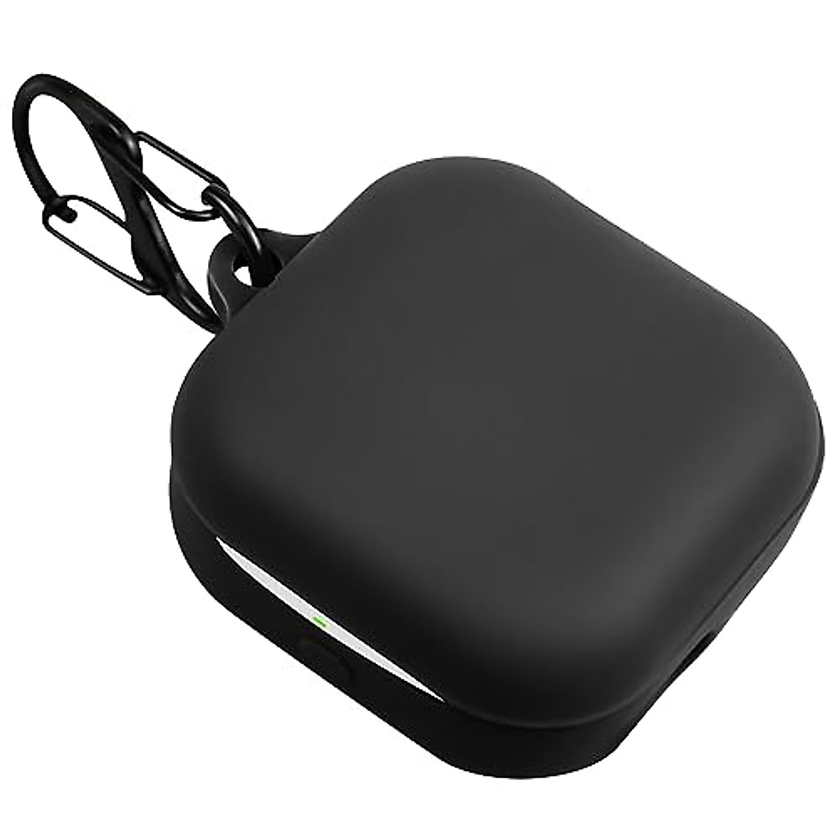 LDSXAY Compatible with Echo Buds 2023 Case Cover, Soft Silicone Shockproof Protective Case Skin for All-New Echo Buds (2023 Release) Charging Case with Carabiner, Front LED Visible (Black)