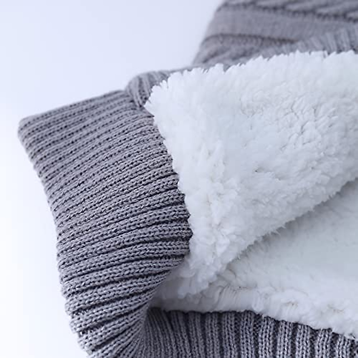 Jktown Newborn Baby Wrap Swaddle Blanket Knit Sleeping Bag Receiving Blankets Stroller Wrap for Baby(Grey) (0-6 Month), 27.56 x 15.75 in