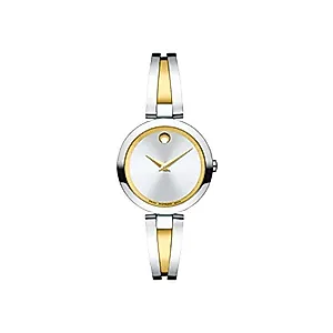 Movado Women's Aleena Two-Tone Watch with a Concave Dot Museum Dial, Gold/Silver (Model 607150)