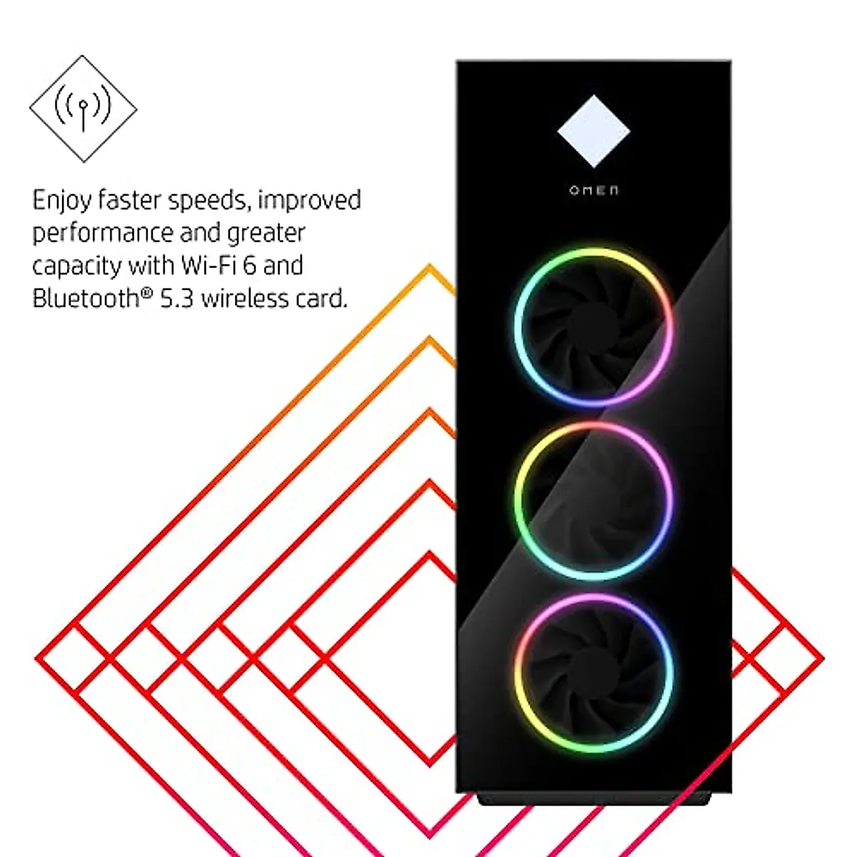 HP OMEN 45L Gaming Desktop, 13th Generation Intel Core i9-13900KF, 16 GB RAM, 1 TB Solid State Drive, NVIDIA GeForce RTX 4070 Ti Graphics, Windows 11 Home, GT22-1082 (2023)