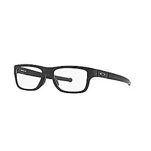 Oakley Men's Ox8091 Marshal Mnp Rectangular Prescription Eyeglass Frames, Satin Black/Demo Lens, 53 mm