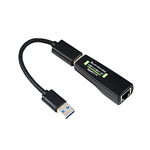 waveshare USB 3.2 Gen1 to Gigabit Ethernet Converter,USB 3.2 to Ethernet Internet Adapter 10/100/1000Mbps Network Compatible with Raspberry Pi CM4,Jetson Nano,PC,Win7/8/8.1/10, Mac, Linux,Android