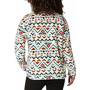 Eddie Bauer Womens Midweight Plush Quarter Zip Fleece Pullover (as1, Alpha, s, Regular, Regular, Vanilla Aztec, Small)