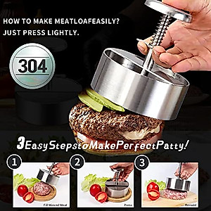 ANQUIPET Burger Press, Stainless Steel Adjustable Hamburger Press Patty Maker, Non-Stick Smash Burger Mold for Griddle, Ideal for Beef Veggie Burger BBQ Barbecue Grill