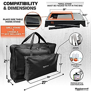 Redwood Grill Supply Stand Carry Bag for Blackstone 17/22 Inch Griddles, Portable Tabletop Grills and BBQ Utensils. Heavy Duty Waterproof Design for Camping, Roadtrips, Storage and Outdoor Use