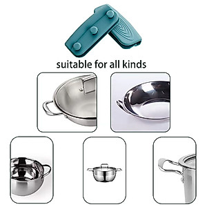 2 Pairs Silicone Assist Handle Holder with High Heat Resistance Skid Resistance, Silicone Hot Skillet Handle Covers Used for Any Iron Pan, Stainless Steel Pot and Other Pan Handles to Prevent Scalding