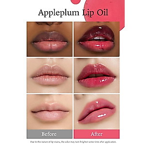 NOONI Korean Lip Oil - Appleplum | Lip Stain, Gift, Long-Lasting, Moisturizing, Plumping, Revitalizing for Dry Lips, Waterproof, No Peel Off, Korean Lip Tint, Red Tinted Lips, 0.12 Fl Oz