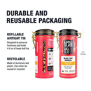 Tiesta Tea - Black Thai Tropical | Mango Citrus Black Tea | Premium Loose Leaf Tea Blends | High Caffeinated Black Tea | Make Hot or Iced Tea & Brews up to 50 Cups - 4.5oz Refillable Tin