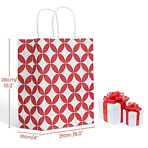 Parmedu Assorted Color Paper Bag Set: 24pcs Gift Bags with Handles in Optimal Size 8.5 * 3.9 * 10.2 Inches, Thickened Take-out Bags for Christmas, Festivals, Birthdays, Parties, Weddings etc.
