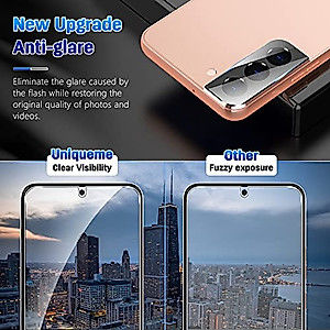 UniqueMe [2+3 pack] Compatible with Samsung Galaxy S22 Plus/S22+Plus 5G Screen Protector Tempered Glass and Camera Lens Protector with Installation Frame, [9H Hardness] [ Support Fingerprint Unclock]