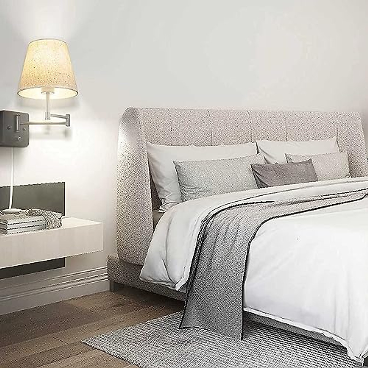 DTREEL Swing Arm Wall Lamp Plug in Cord Industrial Wall Sconce with On/Off Switch Wall Lights Fixtures 1-Light