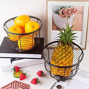 MagiDeal Wire Fruit Bowl, Classic Kitchen Design for Produce Storage Basket Holder, Countertop Decor Organization, Storage Baskets for Bread Snacks