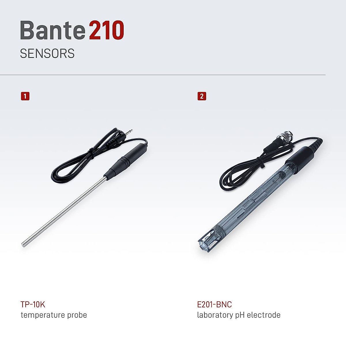 Bante 210 Benchtop pH Meter | Lab pH Meter for Routine Measurements, ±0.01 pH Accuracy, 3 Points Calibration, Equipped with pH Electrode, Temperature Probe and Buffers