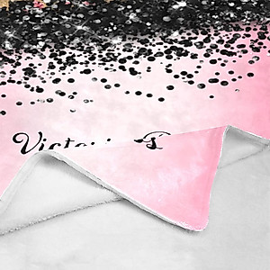 Yeshop Personalized Baby Blanket Pink Leopard Print Custom Nursery Swaddling Blankets 30x40 Inches for Baby Boy Girl with Name for Baby Shower Birthday