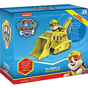 Paw Patrol, Rubble’s Bulldozer Vehicle with Collectible Figure, for Kids Aged 3 and Up