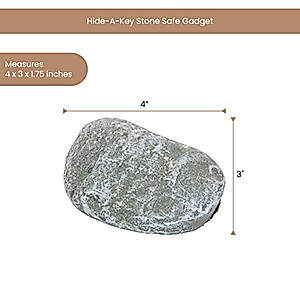 Bits and Pieces - Hide-A-Key Stone Safe Gadget - Fake Rock Spare Key Hider - Weather Resistant Yard Decorations - Decorative Garden Stones