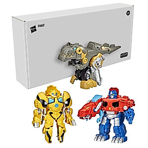 Transformers Playskool Primal Team-Up 3-Pack with Optimus Prime,Bumblebee, and Grimlock Converting Dinosaur Figures, 4.5-Inch Toys, Ages 3 and Up (Amazon Exclusive)