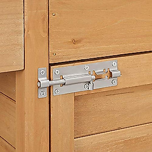 Topeakmart Outdoor Potting Bench Table Work Station Garden Planting with Cabinet & Drawer & Top Shelf & Lower Shelf Natural Wood