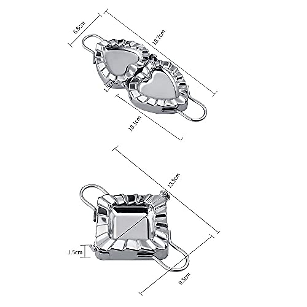 Stainless Steel Dumpling Mold, Household Cooking Chinese Pastry Baking Dough Presser for Kitchen Ravioli Dumpling Molds(Heart)