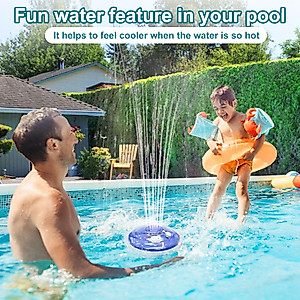 ChlorStar Floating Pool Fountain with Underwater Light Show,Pool Water Fountain Pump for Pond With Rechargeable Battery Powered,2 Modes Spray Pool Waterfall Fountain for Inground Above Ground Pool-1pc