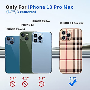 LINXUXIE Phone Case for Apple iPhone 13 Pro Max, Fashion Leather Phone Case, Soft TPU Drop Protection Shockproof Protective Phone Holder Women