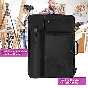 TreochtFUN Art Portfolio Case 18 X 24,Art Portfolio With Backpack & Tote Bag For Artwork,Medium Art Case Size(Black)