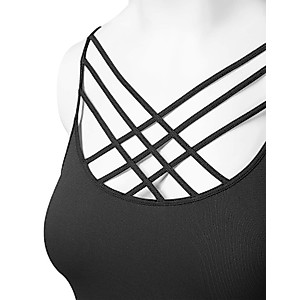 Basic Criss Cross Strappy Backless Racerback Seamless Bralette MIDGREY 1X2X