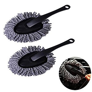 Emoly 2 Pack Super Soft Multi-Functional Car Dash Duster Interior & Exterior Cleaning Dirt Dust Clean Brush Dusting Tool Mop Gray Car Cleaning Products Tool (Gray)