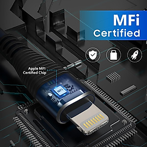 3Pack iPhone Charger 6FT/6FT/3FT [Apple MFi Certified] USB A to Lightning Cable Fast Charging Cord Braided Compatible with iPhone 14 13 12 11 Pro Max Mini/XS/XR/8 7 Plus 6s/SE iPad/iPod/AirPods