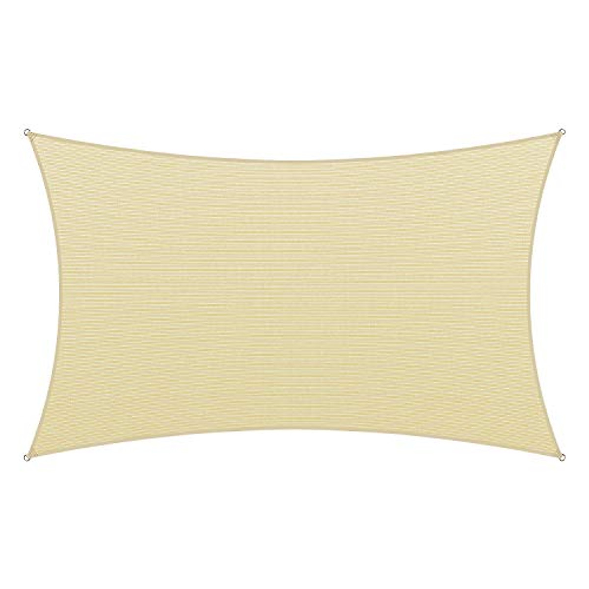 Amgo 12' x 20' Beige Rectangle Sun Shade Sail Canopy Awning ATAPR1220, 95% UV Blockage, Water & Air Permeable, Commercial and Residential (We Customize)