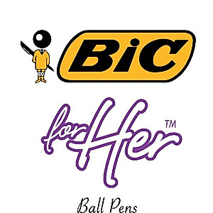 BIC For Her Retractable Ball Pen, Medium Point, 1.0 mm, Black Ink, 2 Count (FHAP21-Black)