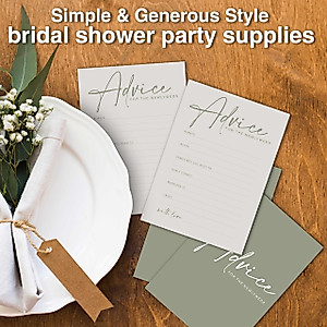 Advice for The Newlyweds Wedding Advice Cards, 5" x 7" Minimalism Bridal Shower Advice Cards, Engagement Party Games Wedding Favors for Guests - A05