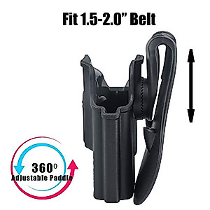 Gun Holster for Springfield Hellcat 9mm Micro-Compact, Springfield Hellcat with Optic, OWB Paddle Holster, Tactical Belt Holsters, 360° Adjustable Holster, Quick Release - Right Handed