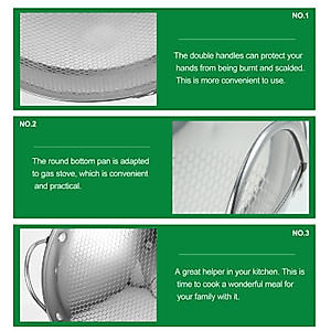 BESTonZON Stainless Steel Griddle Non Stick Wooden Hot Pot Individual