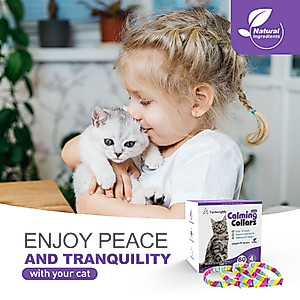 TachengMc 4 Pack Calming Collar for Cats, Cat Collars Efficient Relieve Reduce Anxiety Stress，Make Comfortable Relaxed，Pheromones Collar, Cat Calming Collar Kitten Supplies, Lasting 60 Days, Rainbow