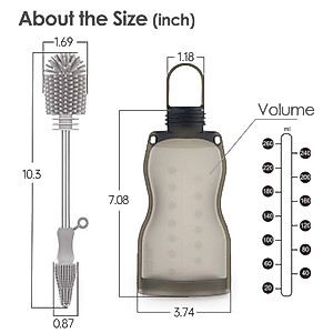 haakaa Reusable Silicone Breastmilk Storage Bag(9oz,5pk) Bottle Cleaning Brush Set| Breastmilk Freezer Bag|Breastfeeding Milk Pouch|Breast Pump Bag|Self Standing Storing Pouch- BPA Free- No Leak