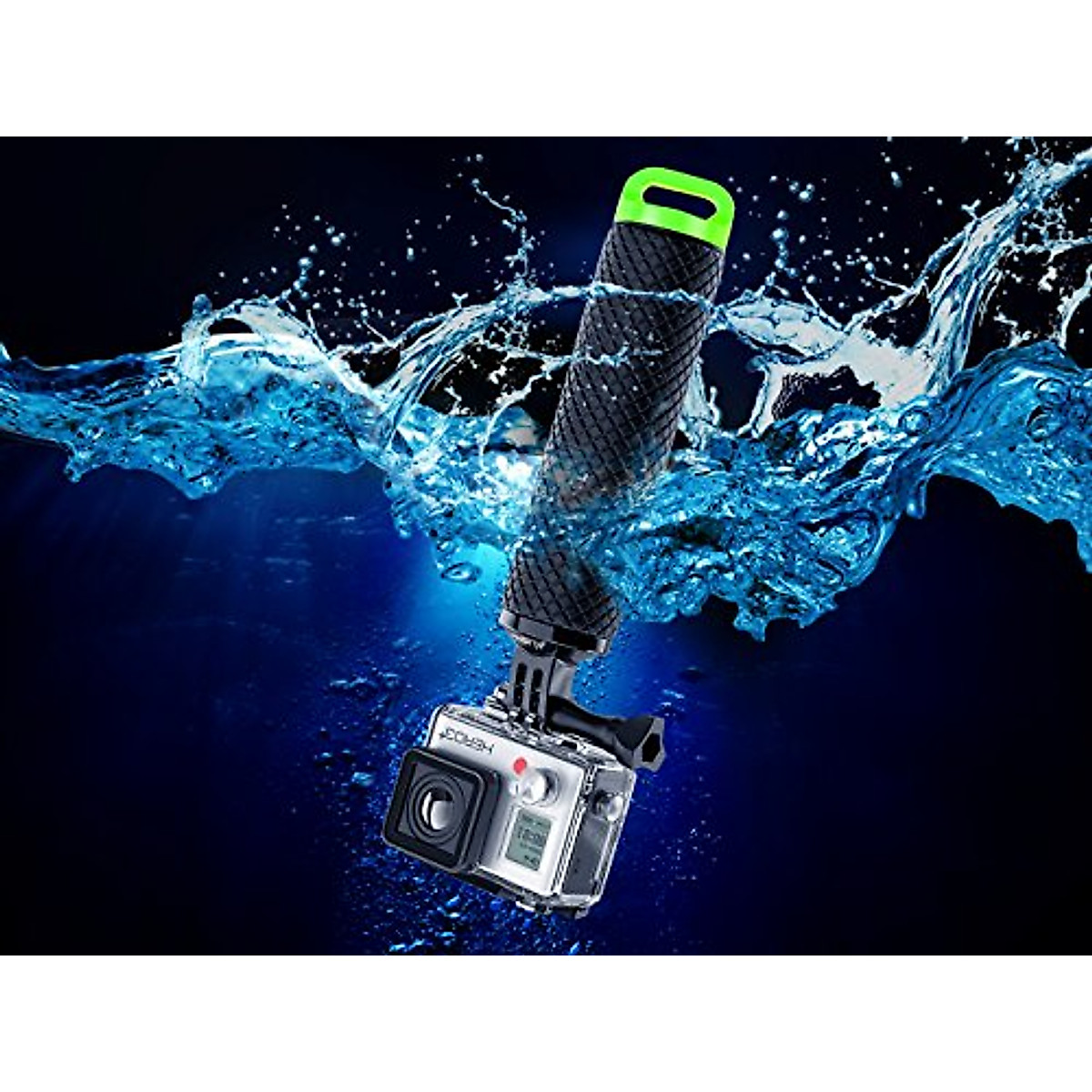 Waterproof Floating Hand Grip Compatible with GoPro Hero 11 10 9 8 7 6 5 4 3+ 2 1 Session Black Silver Camera Handler & Handle Mount Accessories Kit & Water for Water Sport and Action Cameras (Green)
