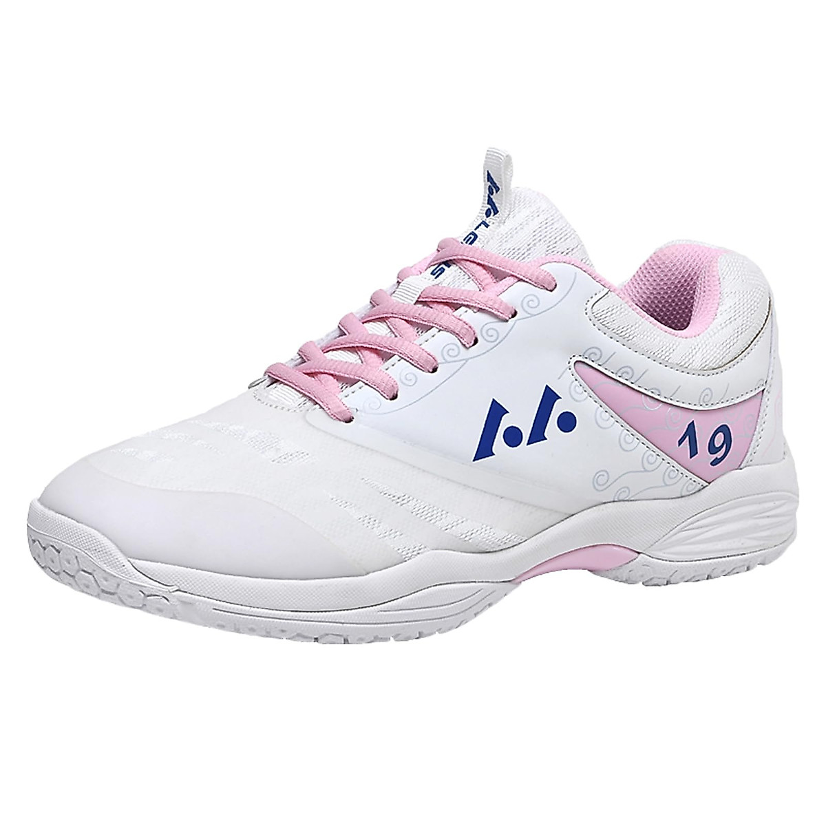 JiuQing Women's Badminton Shoes Lightweight Pickleball Tennis Sneakers Damping Non-Slip Cross-Training Shoes,Pink,9