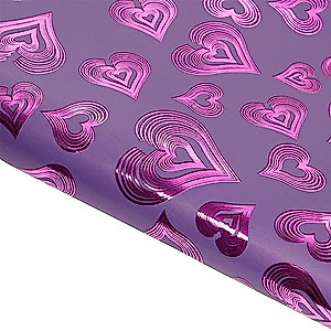 Juvale 3 Rolls Metallic Gift Wrapping Paper Rolls, Holographic Shiny Hearts Wraps for Valentine's Day, Wedding & Birthday, 3 Colors, 17 in x 17.3 ft