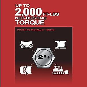 Milwaukeey Milwaukee M18 FUEL Cordless D-Handle High Torque Impact Wrench with — Tool Only, 1in. Drive, 2000 Ft./Lbs. Torque