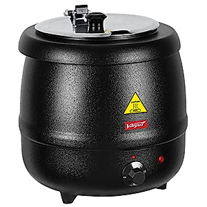 Valgus Commercial Grade 10.5QT Soup Kettle Warmer with Stainless Steel Hinged Lid, Detachable Pot,Temperature Control Knob for Big Family Gathering and Restaurant, Black
