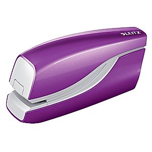 Leitz Electric Stapler, 10 Sheet Capacity, Battery Powered, WOW Range, 55661062 - Purple