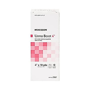 McKesson Unna Boot with Zinc Oxide and Calamine, Non-Sterile, 4 in x 10 yd, 1 Roll, 12 Packs, 12 Total
