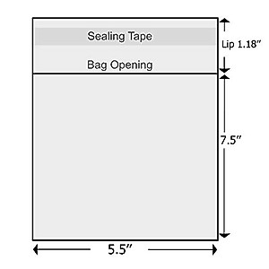 150 Pcs 5-1/2'' x 7-1/2'' Clear Cellophane Cello Bags,Thick Greeting Card Plastic Sleeves-Fit 5 X 7 Inch Cards Photos A6 A7 Envelopes Candy Treats 1.5-Mil