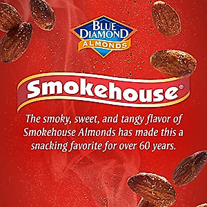 Blue Diamond Almonds, Smokehouse Flavored Snack Nuts, Single Serve Bags (1.5 Oz. Tubes, Pack of 12)