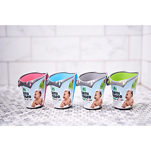 FRESH FROG - Plastic Bath Cup (800ml, 27 fl Ounce) Waterfall Rinser, Made in USA (Grey)