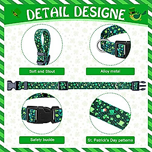 6 Pieces St. Patrick's Day Dog Collars Adjustable Holiday Soft Basic Dog Collars Comfy Cat Collar with Plastic Buckle for Small Medium Large Dogs Cats Puppy Pets Accessories (Large)